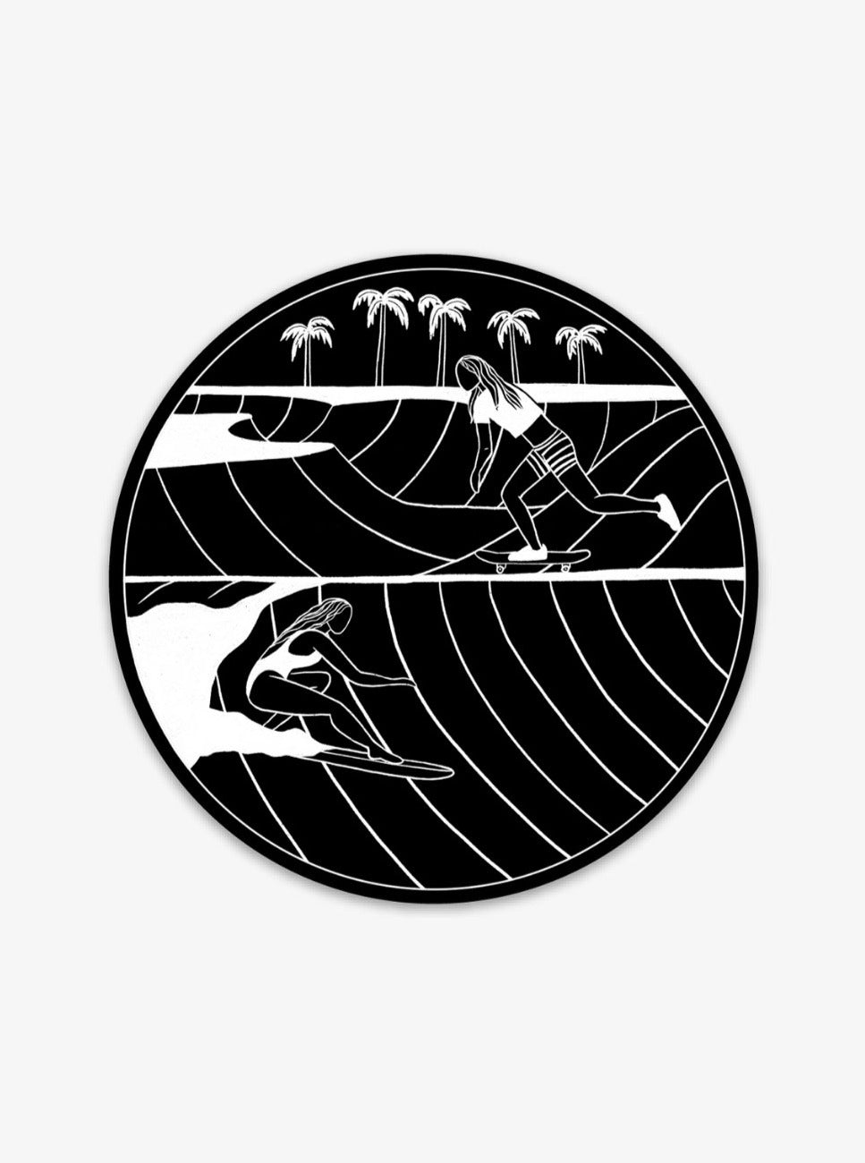 Surf X Skate Sticker | Her Waves